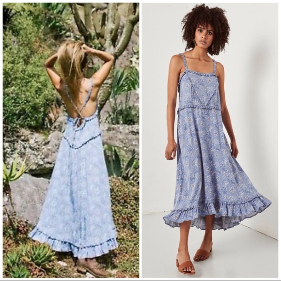 Spell | Dresses | Spell Designs Celestial Midi Strappy Blue Dress ...